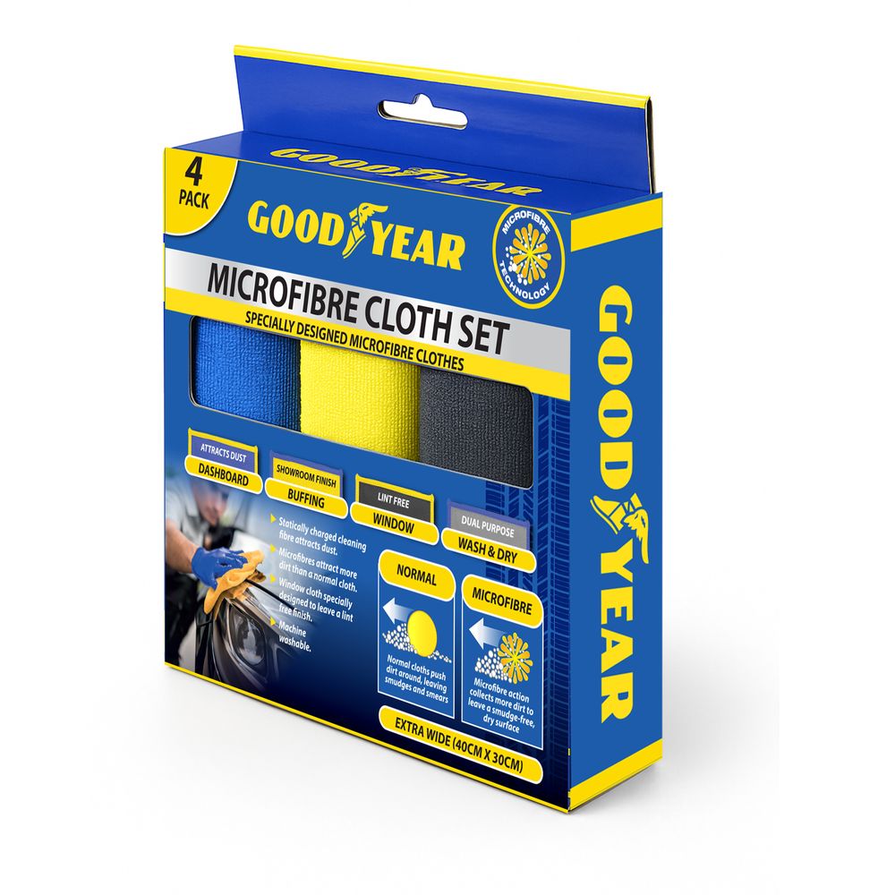 GOODYEAR 4PC MICROFIBRE CLOTH SET - Avron Direct