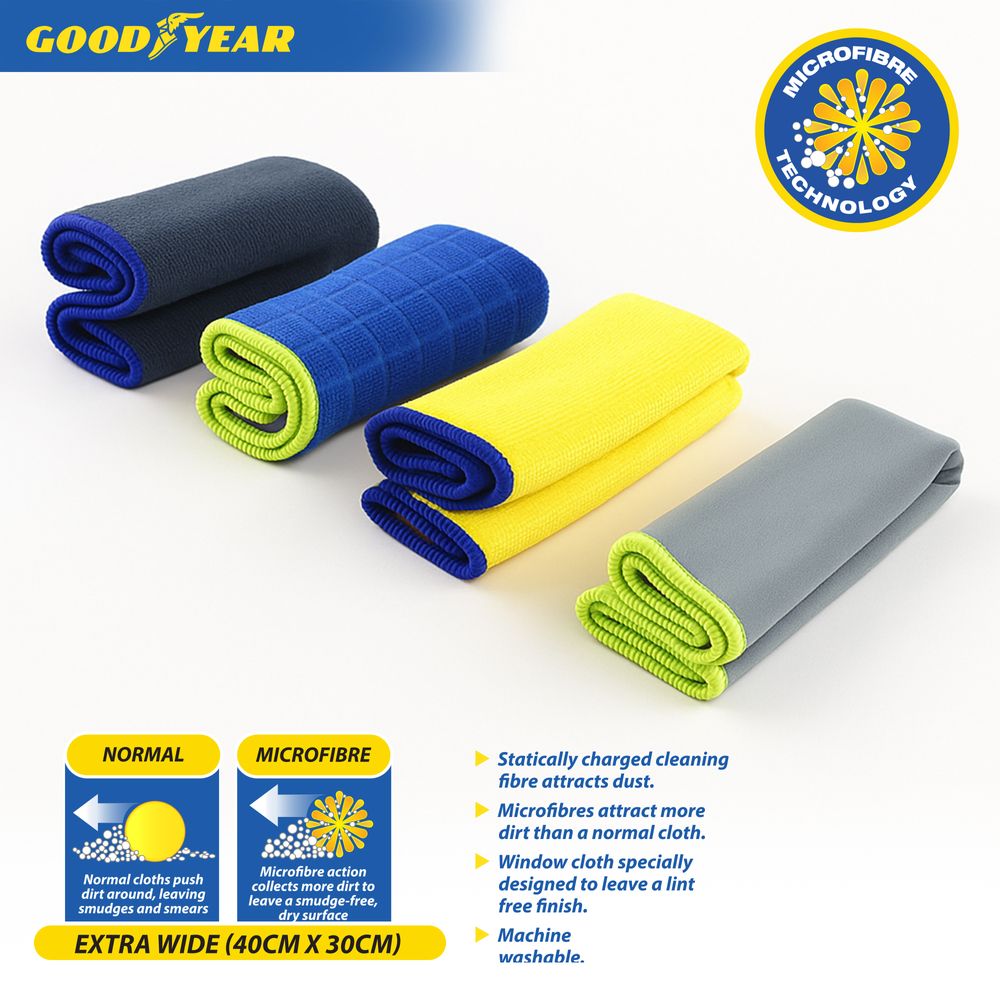 GOODYEAR 4PC MICROFIBRE CLOTH SET - Avron Direct