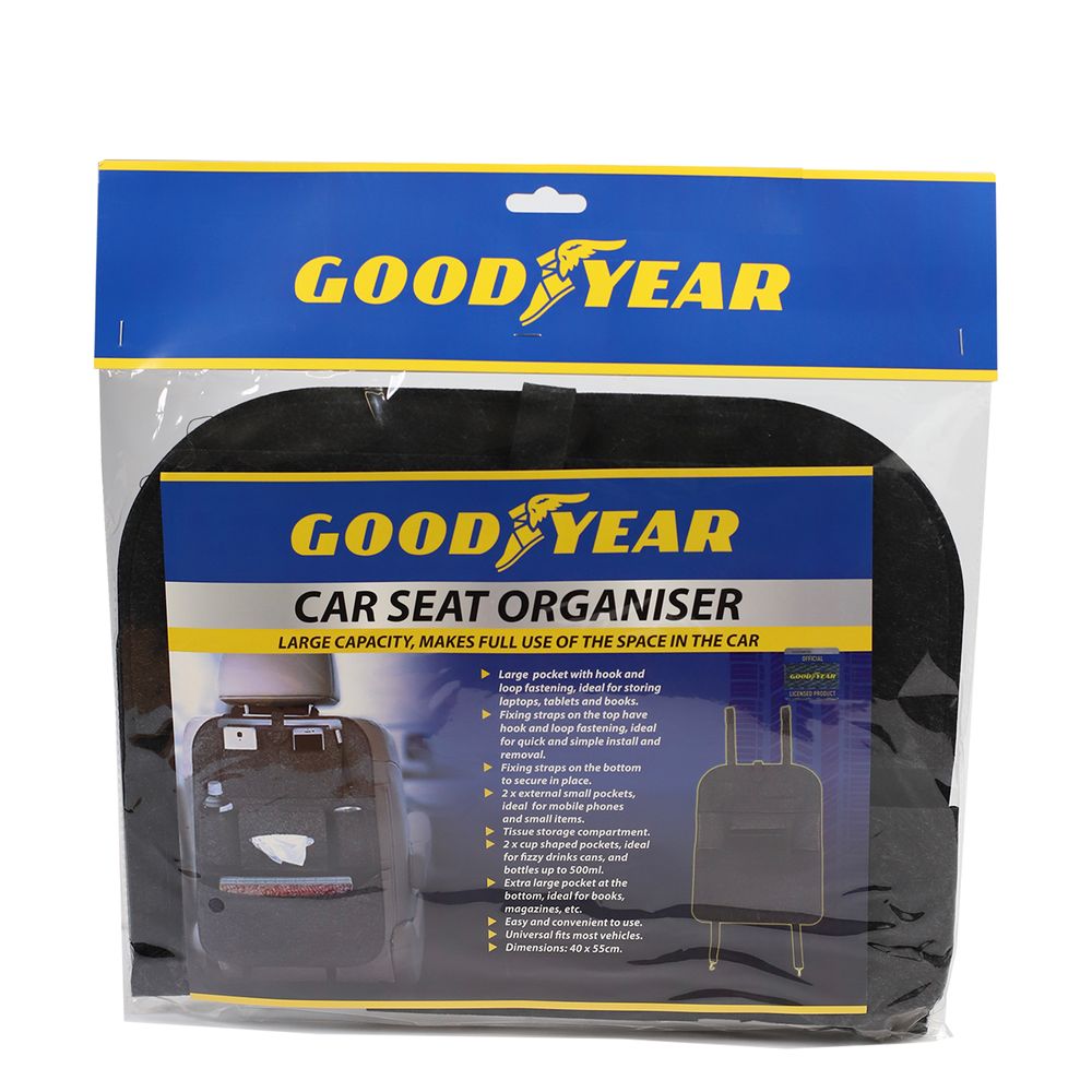 GOODYEAR CAR SEAT BACK STORAGE BAG - Avron Direct