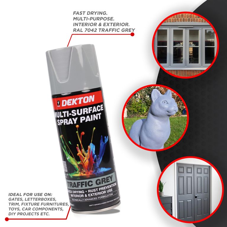 DEKTON SPRAY PAINT TRAFFIC GREY - Avron Direct