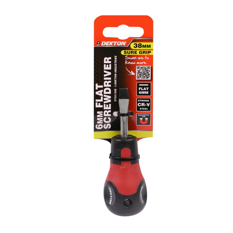 DEKTON FLAT SCREWDRIVER 6MM X 38MM - Avron Direct