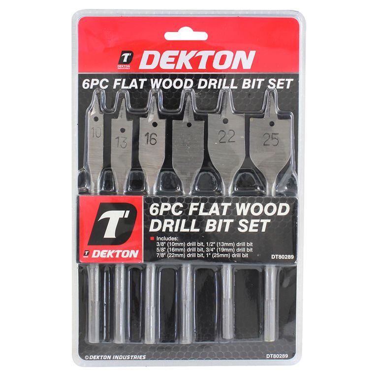 DEKTON 6PC FLAT WOOD DRILL SET - Avron Direct
