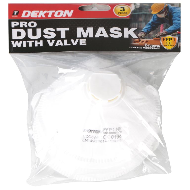 DEKTON 3PC DUST MASK WITH VALVE - Avron Direct
