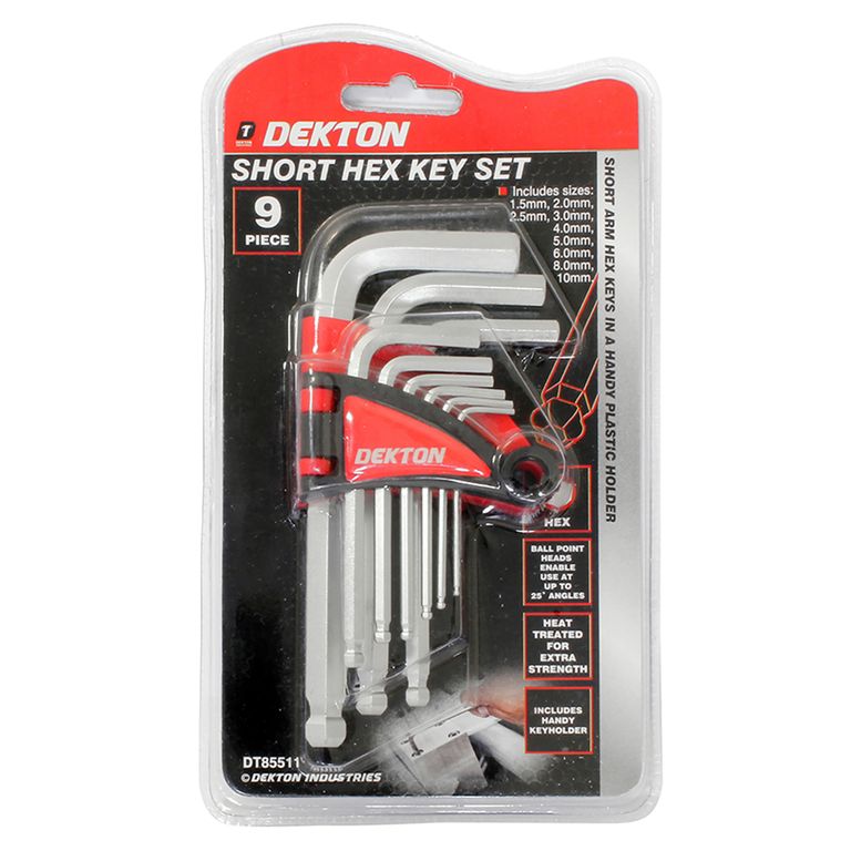 DEKTON 9PC BALL END SHORT HEX KEY SET - Avron Direct
